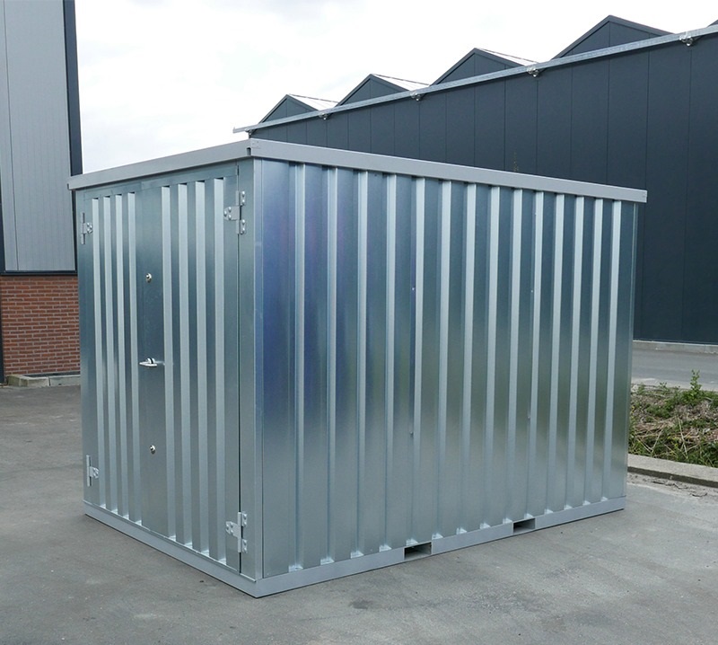 Demontabele container 4 x 2 meter – met dubbele deur aan de 2 m